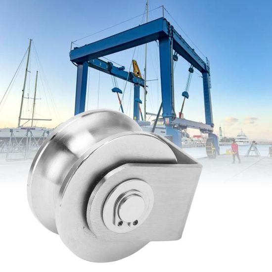 Poulie de chenille Poulie de Voie en Acier Inoxydable, Roue à Rainure en U de 48mm avec Doubles ...