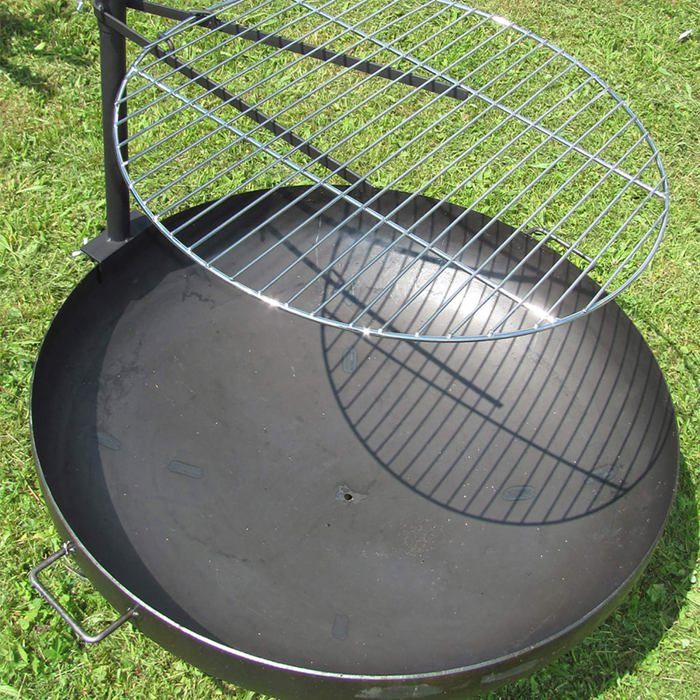 Mojawo Support en Acier Massif avec Grille chromée pour brasero jusqu'à ...