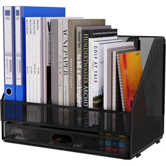 5 Compartiments Métal Rangement Classeur Bureau Vertical A4 Porte ...