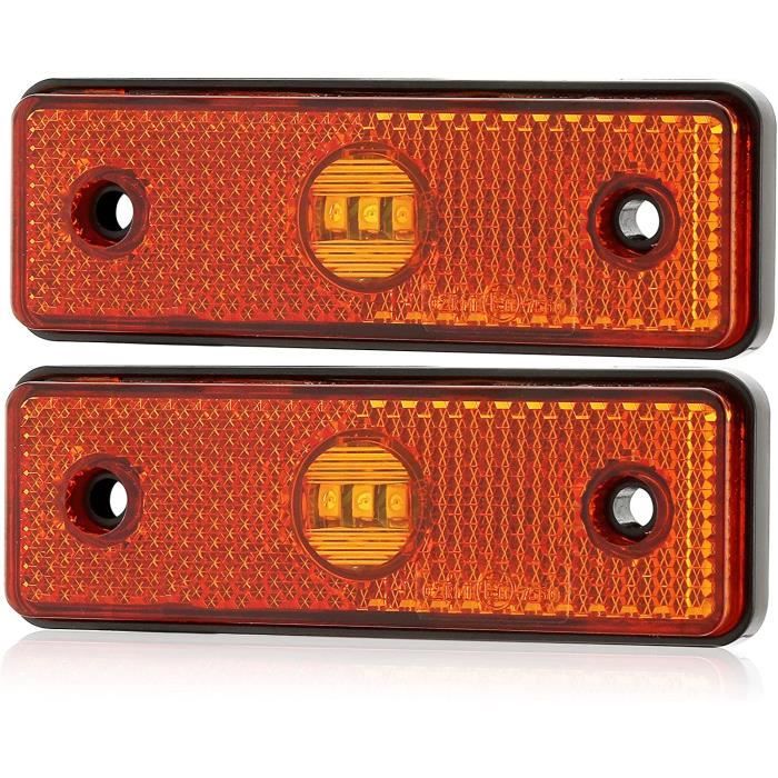 2 PCS 24V Amber LED Balisage Latéral Remorque Aperçu lumineux Feu ...