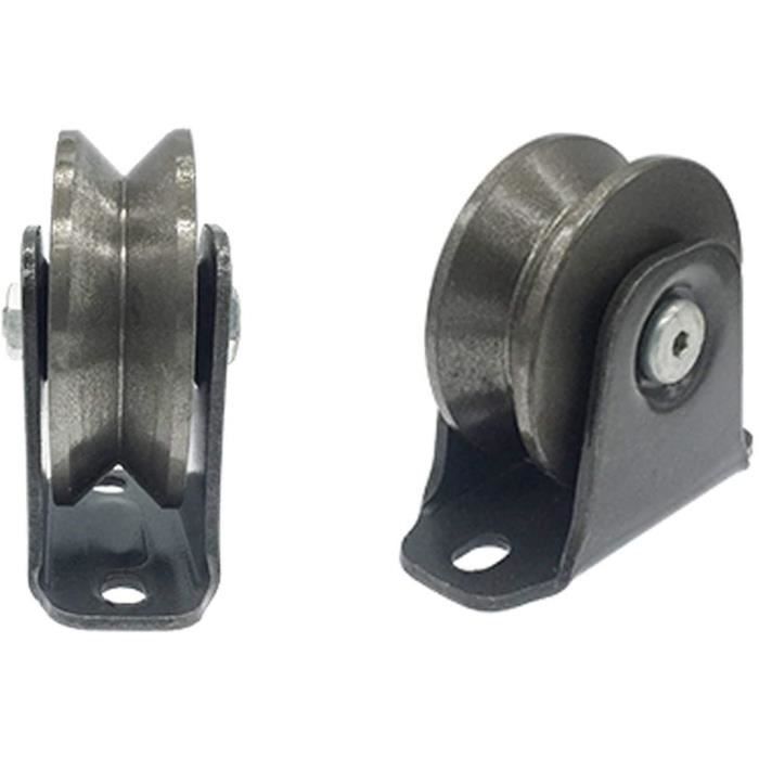 Roue à rainure en V, Roue de Porte coulissante, poulie Fixe à Double roulement, Roulette à ...