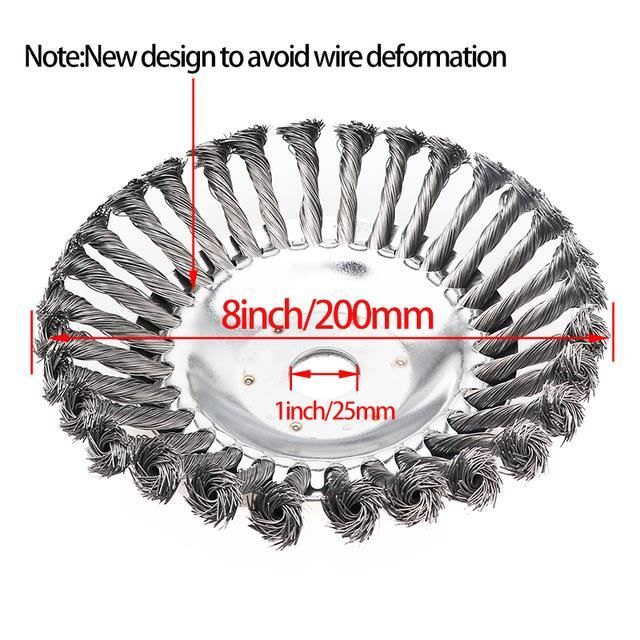 Tondeuse,Tête de coupe-herbe à roue en fil d'acier de , tête de coupe-herbe de jardin à bord ...