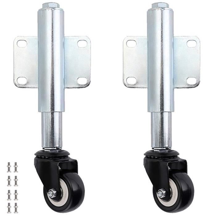 Lot De 2 Roulettes Pivotantes Rétractables Pour Portail En Bois ...