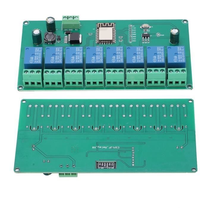 Dioche Module de relais Module relais WIFI 8 canaux ESP8266 Carte de ...