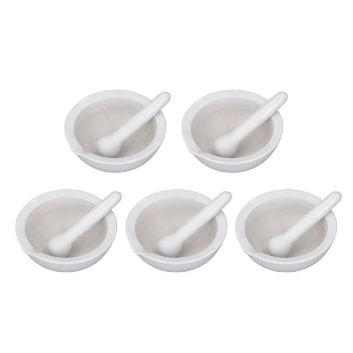 Duokon Pilon de mortier en céramique 5 Set Céramique Mortier Pilon ...