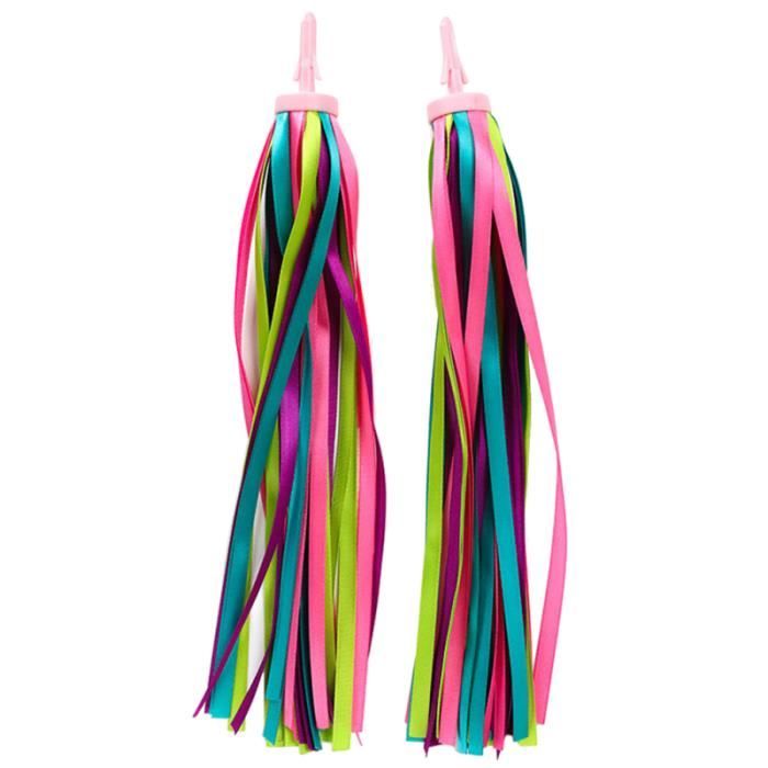 1 paire enfants Scooter vélo guidon streamers poignées glands rubans ...