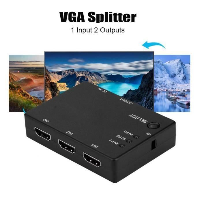 Curieux-2 en 1 sortie VGA Switcher Splitter Data Synchronisation VGA ...