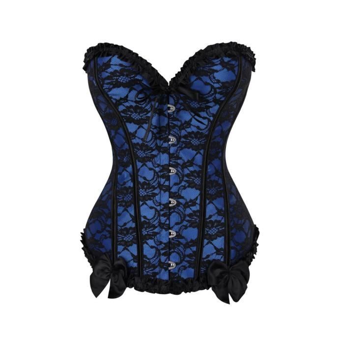 Bustier femme,Femmes Maille Grille Lingerie Basque Corselet Bustier ...