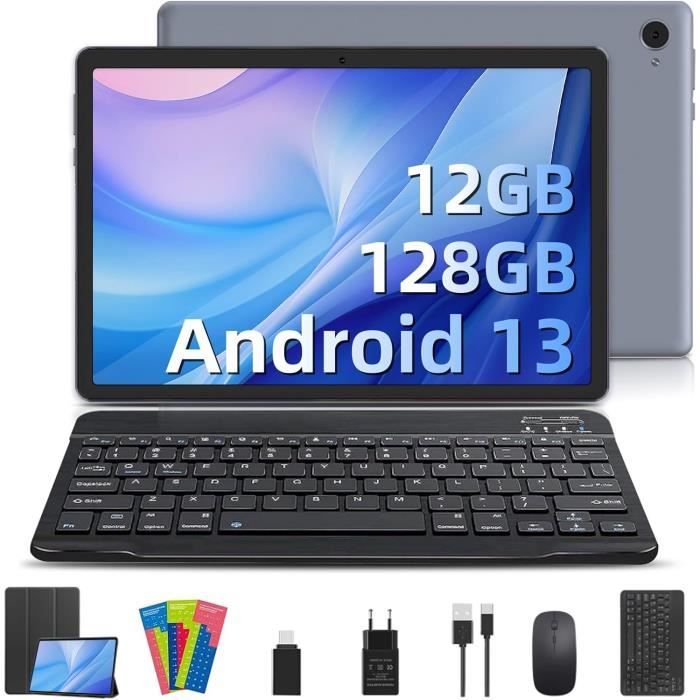 Tablette 10 Pouces Tablette Android 13 Gms,12 Go Ram+128 Go Rom(Tf 1Tb ...