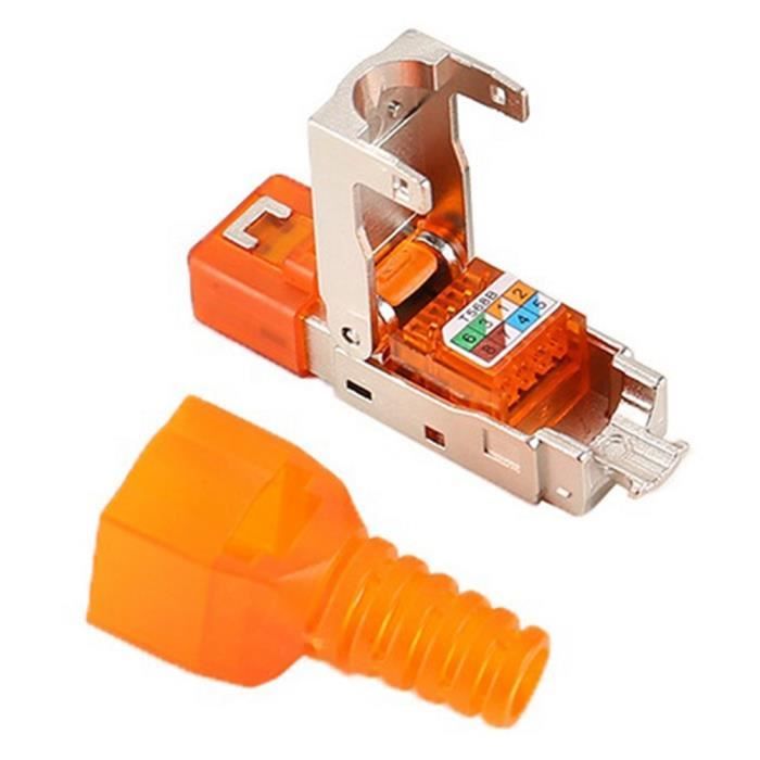 Fiche de Connecteur CAT8 RJ45 Sans Outil de Sertissage CAT8 40Gbps 50U ...