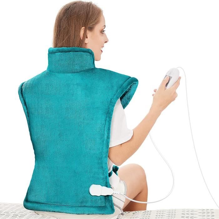Coussin Chauffant dos Electrique Epaule et Nuque 60x85cm, 3 Niveaux de ...