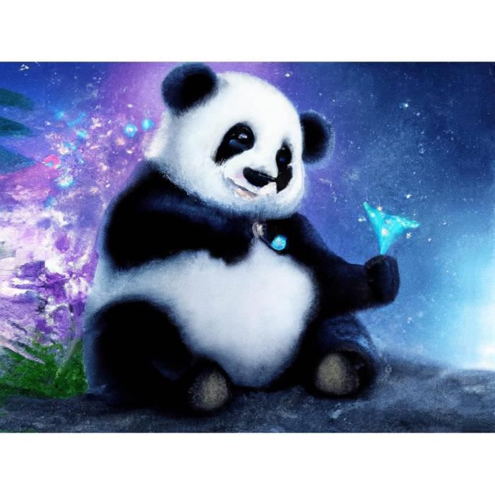 5D Diamond Painting Diy Kits Panda, Peinture D'Art Animal Starlight ...