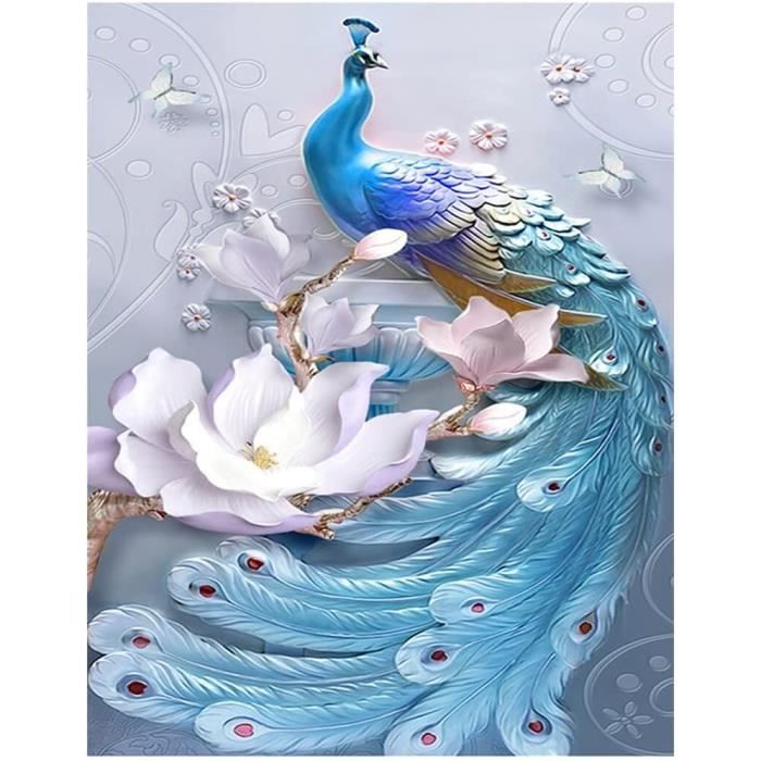 Square Diamond Painting Diamant Painting Paon Grande Taille 40X50Cm ...