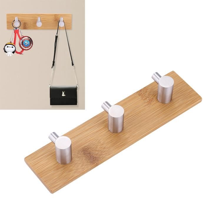 Vvikizy cintres Cintre mural en acier inoxydable en bambou naturel ...