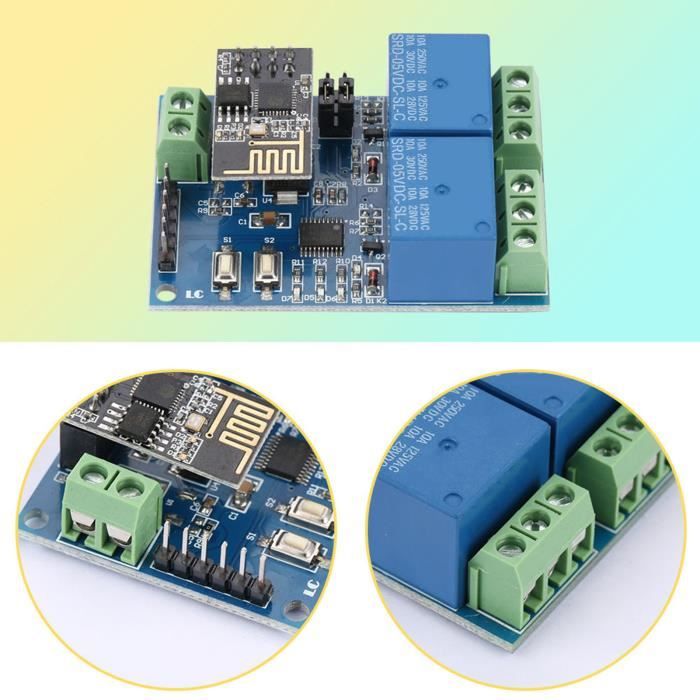 Module Relais Wifi Yosoo Esp8266 Double Canal 5v Haute Performance Cdiscount Bricolage