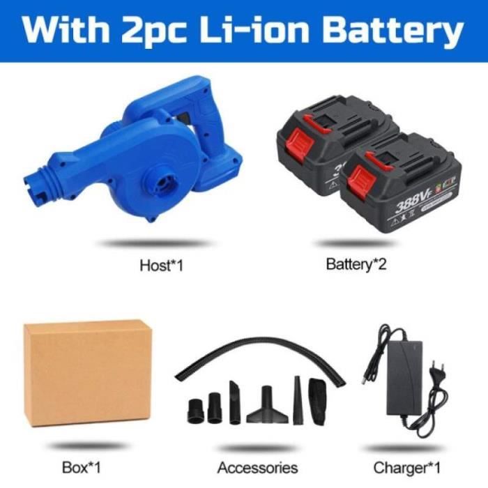 NA04429-Souffleur d'air électrique sans fil 388V 1600W 2 en 1 ...