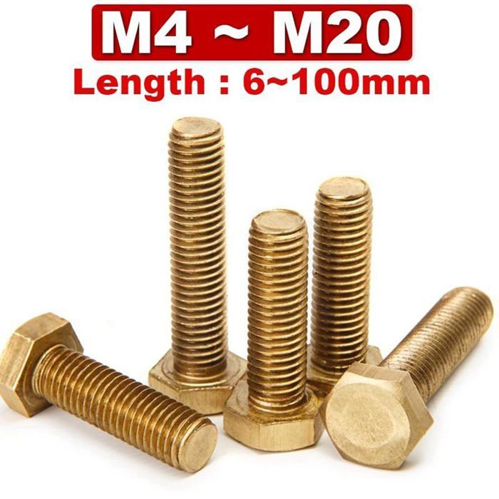 M4 M5 M6 M8 M10 M12 M14 M16 M20 Vis Tte Hexagonale En Laiton Boulons En ...