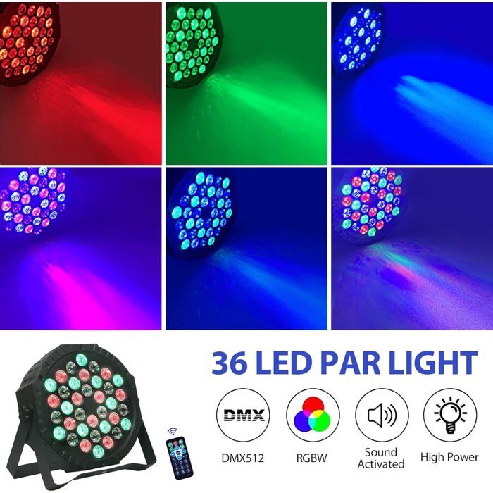 Projecteur LED Par RGB - HOLISANE - 36 LED - 72W - DMX512 ...