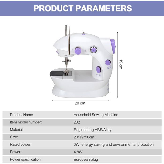 Electronic Sewing Machine Mini Sewing Machine Double Thread 2 Speeds ...