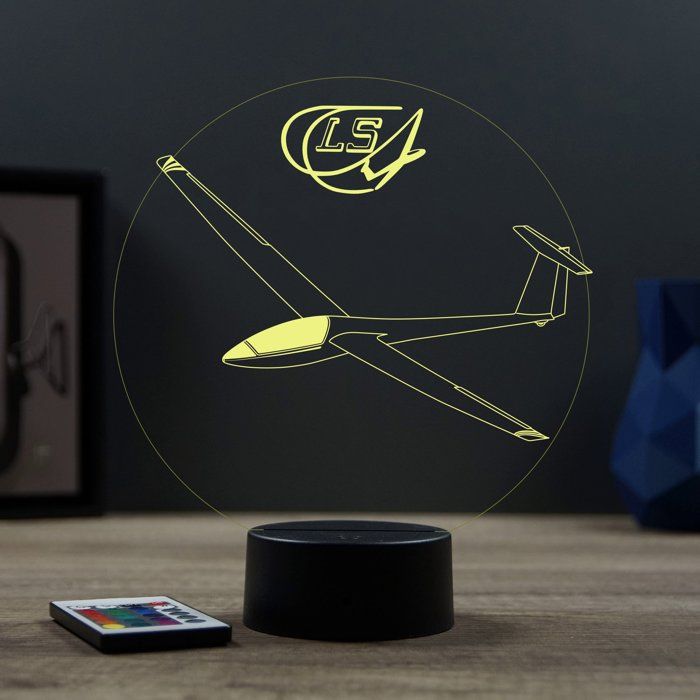 Lampe 3D Avion Planeur Rolladen-Schneider LS4 – Avec Télécommande 16 ...