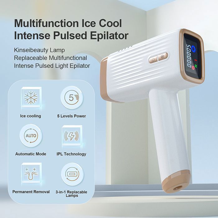 Épilateur lumière pulsée IPL avec refroidissement ICE KinseiBeauty E3 ...