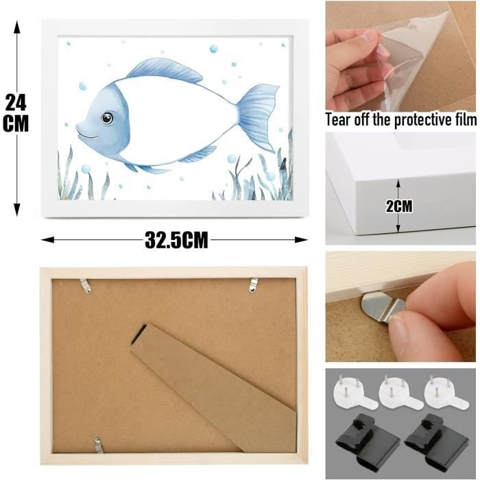 Livre d'or Baptême Empreintes Digitales de Poisson Cadre de Signature ...