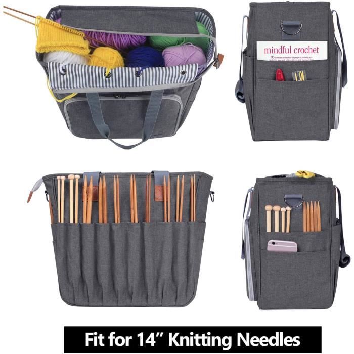 Sac A Tricoter Avec Bandoulière, Sac Pelote De Laine, Sac À Projet ...