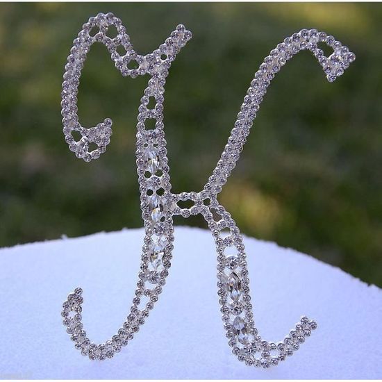 Lettre K Strass Cristal Sur Pic Argenté Décoration Cake Design Wedding ...