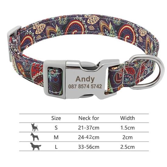 L - Violet 7 - Collier personnalisable pour animaux de compagnie, en ...