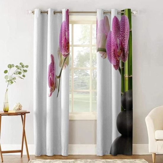 Rideau Occultant Salon Rideaux À Oeillets Chambre 3D Zen simplicité ...