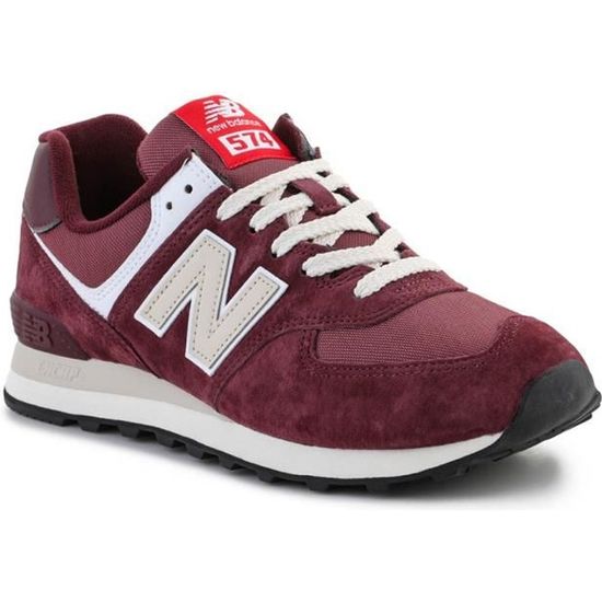 Chaussures - NEW BALANCE - 574 Cerise - Homme - Adulte - Rouge - Cuir ...