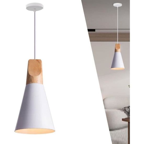 ChaoZan Suspensions Bois et E27 Métal éclairage Lustre Suspension ...