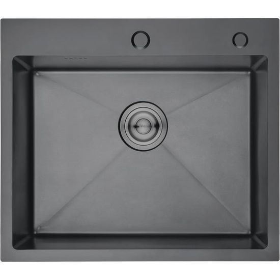 Evier Cuisine 1 Bac 55 X 45 Cm - TRAHOO - M85545B - Manuel - Réversible ...