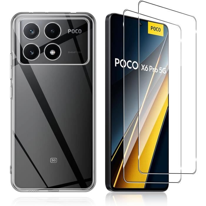 3 En 1 Coque Pour Xiaomi Poco X6 Pro Verre Tremp 2 Pi ces Anti Jaune 3-en-1-coque-pour-xiaomi-poco-x6-pro-verre-tremp-2-pi-ces-anti-jaune