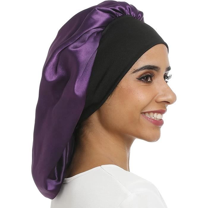 Bonnet de Nuit en Satin élastique à Large bande pour Femme,Cheveux ...