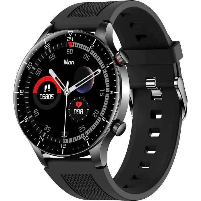 Montre Connectée Homme Épaisseur 9 mm SmartWatch Grand Boîtier Rond Ø ...