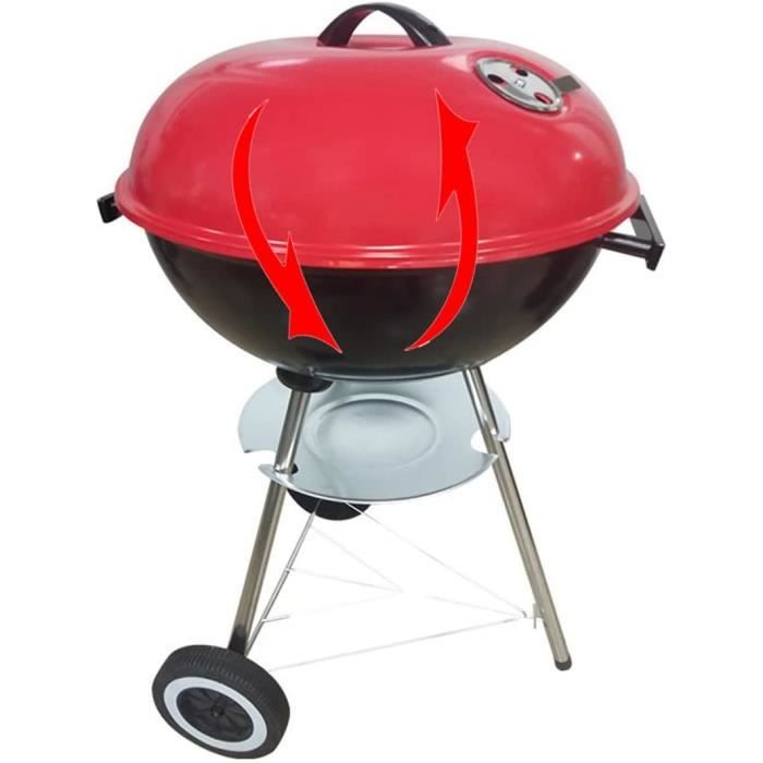 BBQ Grill Ronde, 17" Barbecue à Charbon de Bois en Acier Chromé ...