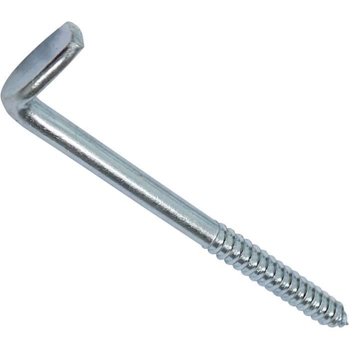 AJW-Aerzetix Lot de 10 Vis à Bois Fileté Crochet en Forme de L Gond à ...