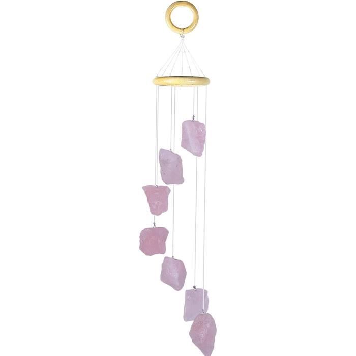 Quartz Rose Pierre Brute Carillon Cristal Naturel Hanging Ornement d ...