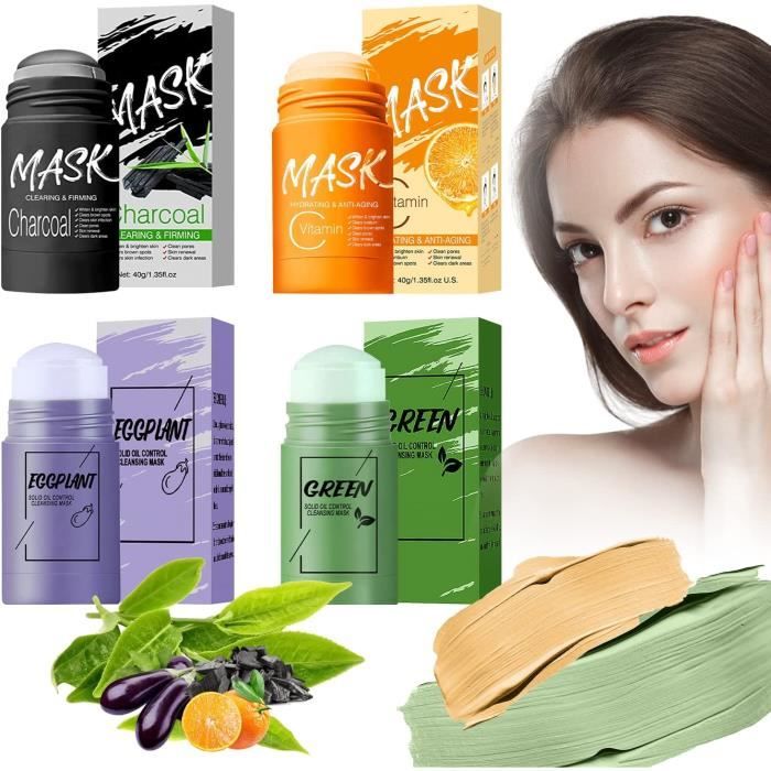 Masque solide nettoyant pour les pores - 4 Pièce Bâton de masque vert ...