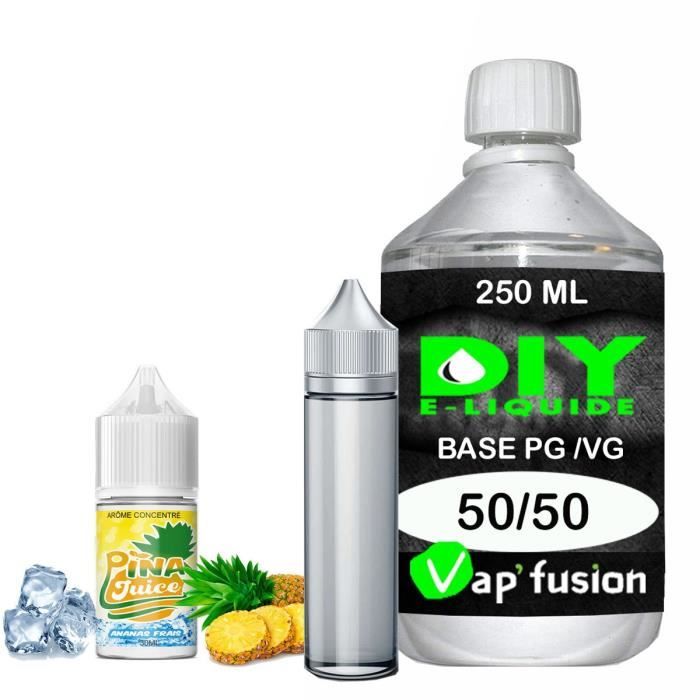Pack e-liquide DIY Facile Pina Juice arôme concentré - Base PG/VG 250ML ...