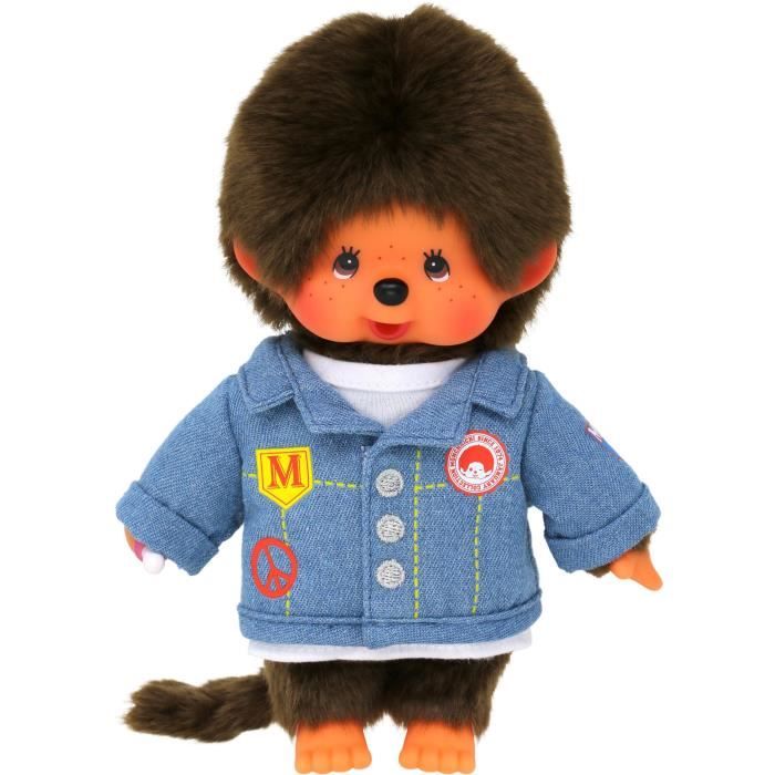 Bandai - Monchhichi - Peluche Monchhichi veste en jean - Peluche toute ...