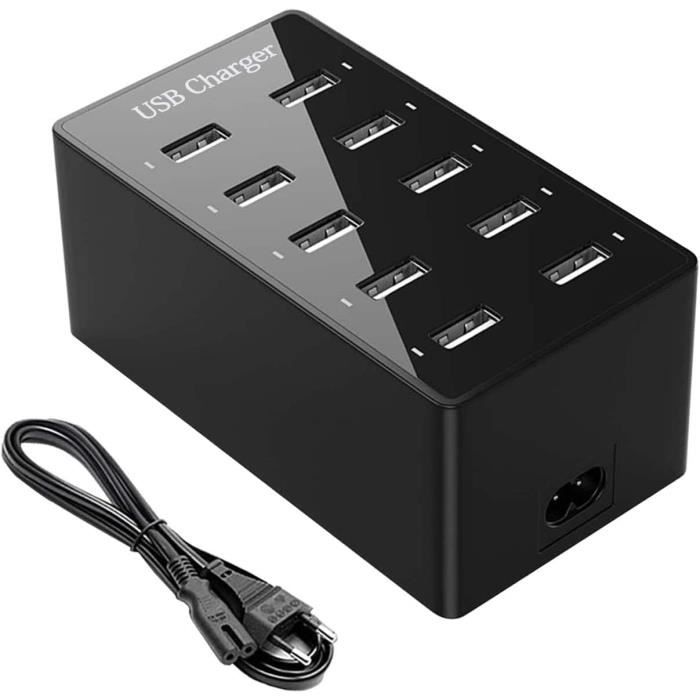 Chargeur Usb Multiple, 10 Ports, Station De Charge UsbChargeur Mural ... Chargeur Usb Multiple, 10 Ports, Station De Charge UsbChargeur Mural ...