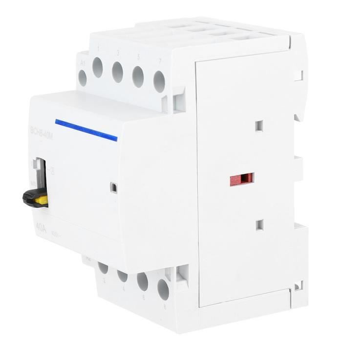 EJ.life Contacteur CA Contacteur modulaire AC domestique BCH8-40M 230V 4P 40A avec interrupteur ...