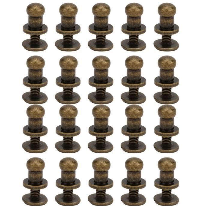 Fdit Rivet à clou 20 ensembles vis clou Rivet cuivre tête ronde goujon ...