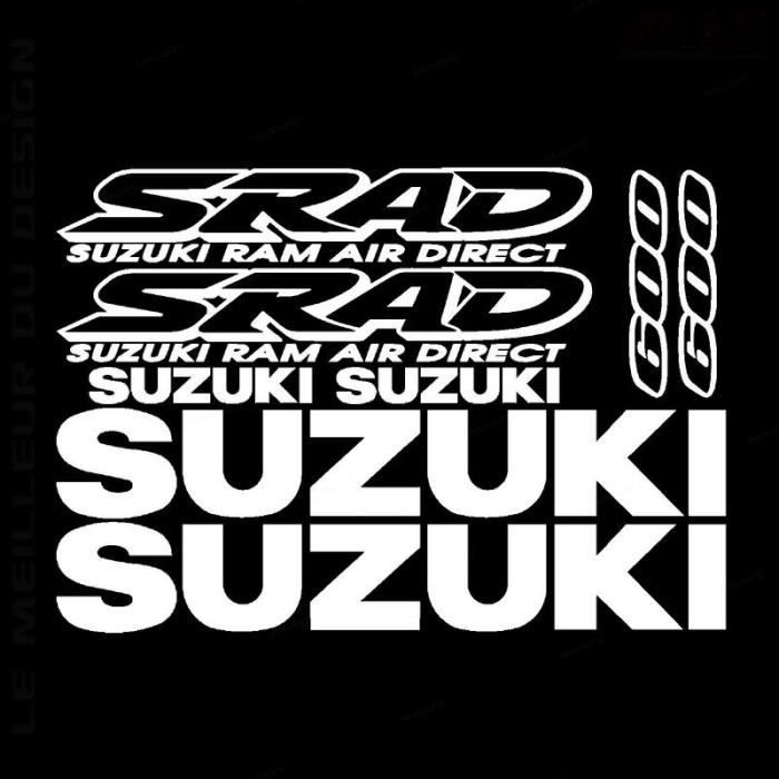 8 sticker GSXR – BLANC – sticker SUZUKI GSX R SRAD 600 750 - SUZ423 ...