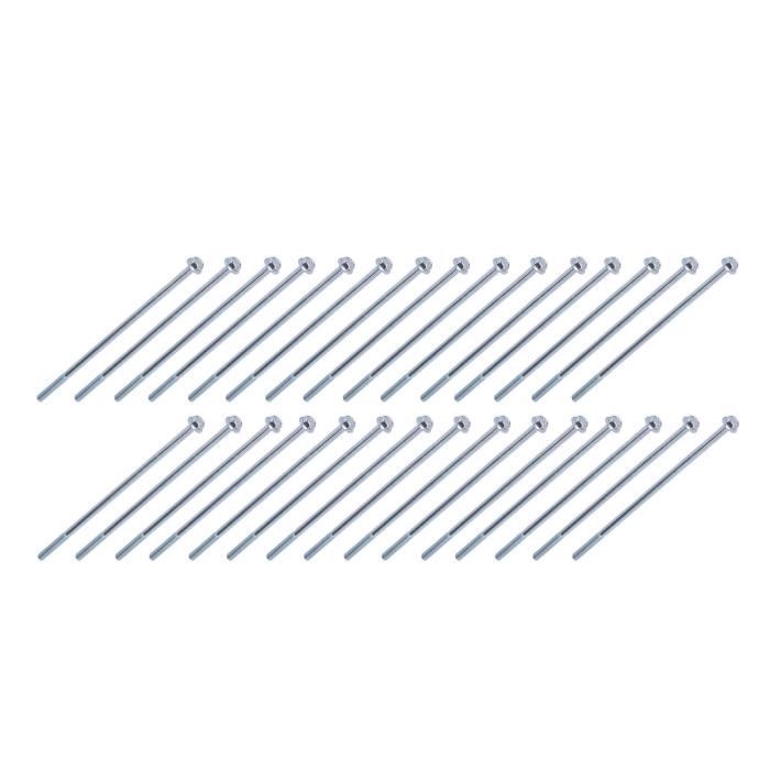 Lot de 20 boulons à bride hexagonale allongés M8 en acier au carbone ...