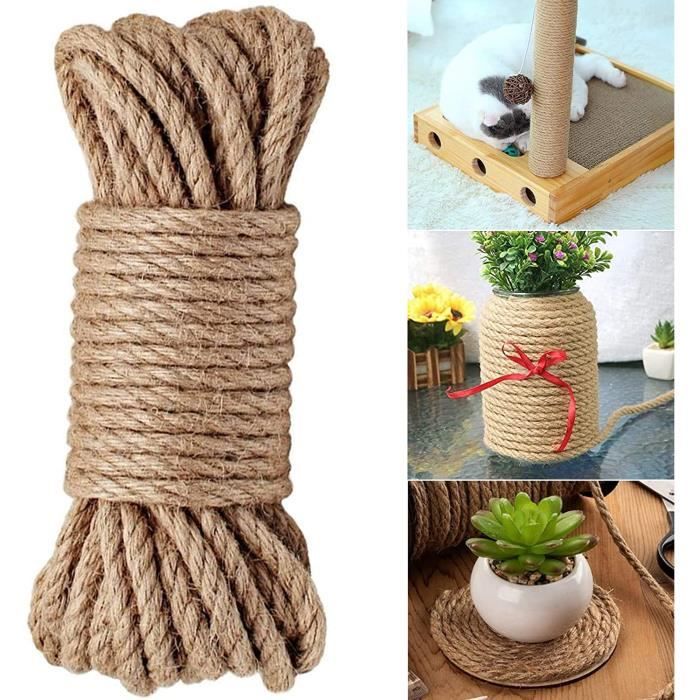 Corde Jute Corde Chanvre - 15M x 10mm Corde De Jute Solide et Souple ...