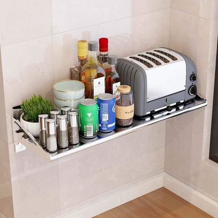 Etagère De Cuisine-Porte-Épices Mural En Acier Inoxydable-Four Micro ...