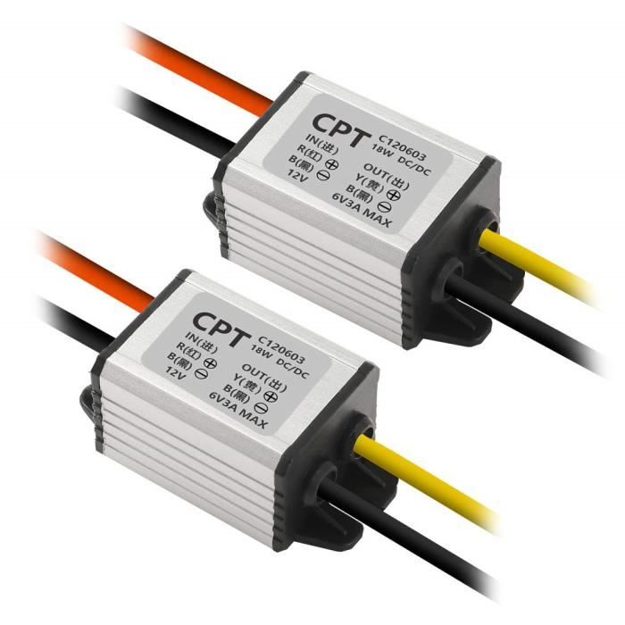 Lot De 2 Régulateurs De Conversion Descendante Cc 12 V À 6 V 3 A 18 W ...